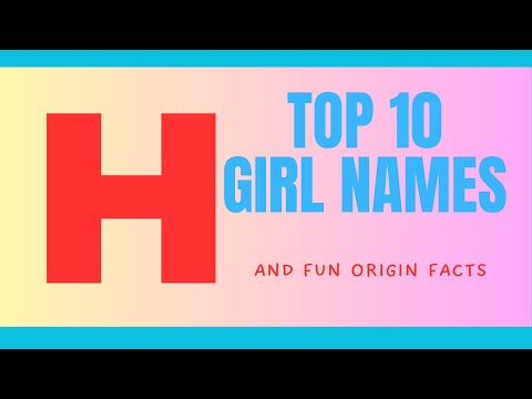 Top 10 girl names starting with the letter H