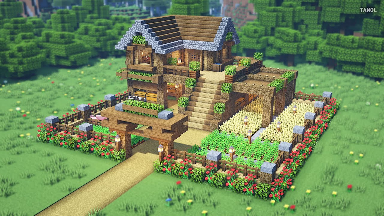 Minecraft | How To Build a Large Farm Base - Minecraft Builders