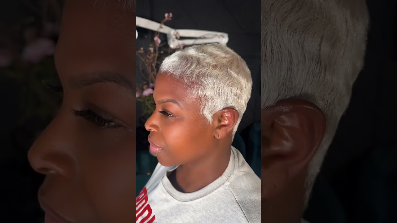 Perfect platinum pixie🤍#atlhairstylist #blonde #hairhype #haircut #pixie #shorthair #platinumpixie