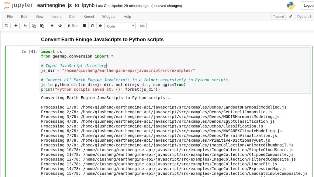 GEE Tutorial #8 - Automated conversion from Earth Engine JavaScripts to Python scripts and notebooks