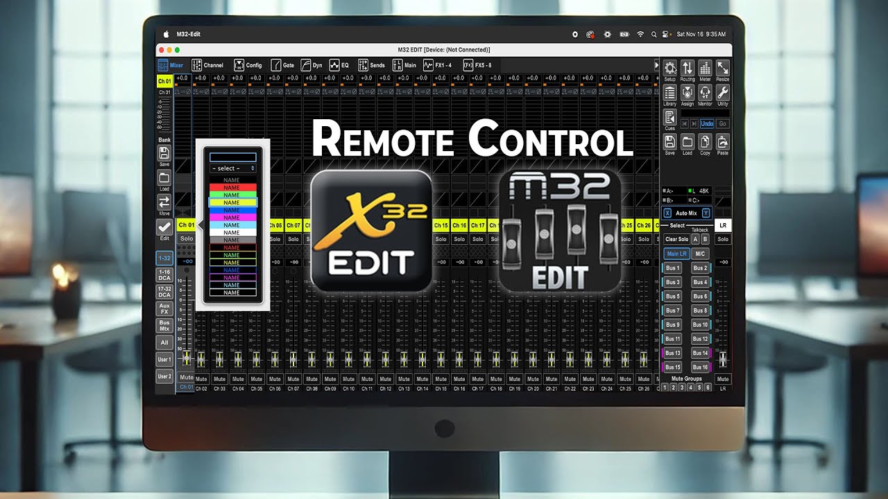 Overview of X32-EDIT / M32-EDIT to control the X32 from a computer