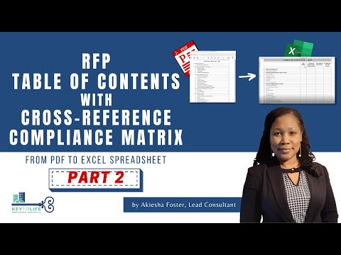 15 - How to create RFP Table of Contents w/ Cross-Reference Compliance Matrix (PDF to Excel) Pt. 4