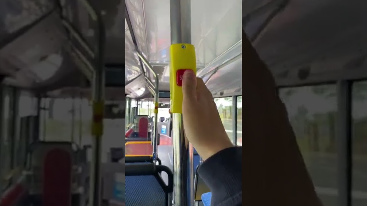 Pressing bus stop button on m/o 8141. #buses #bus #sydneybuses