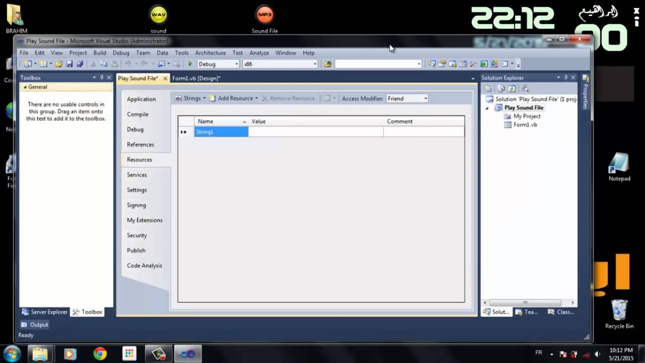 How to play sound file using VB NET