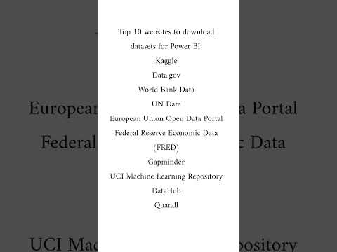Top websites to download Datasets for Power BI | Power BI Data set