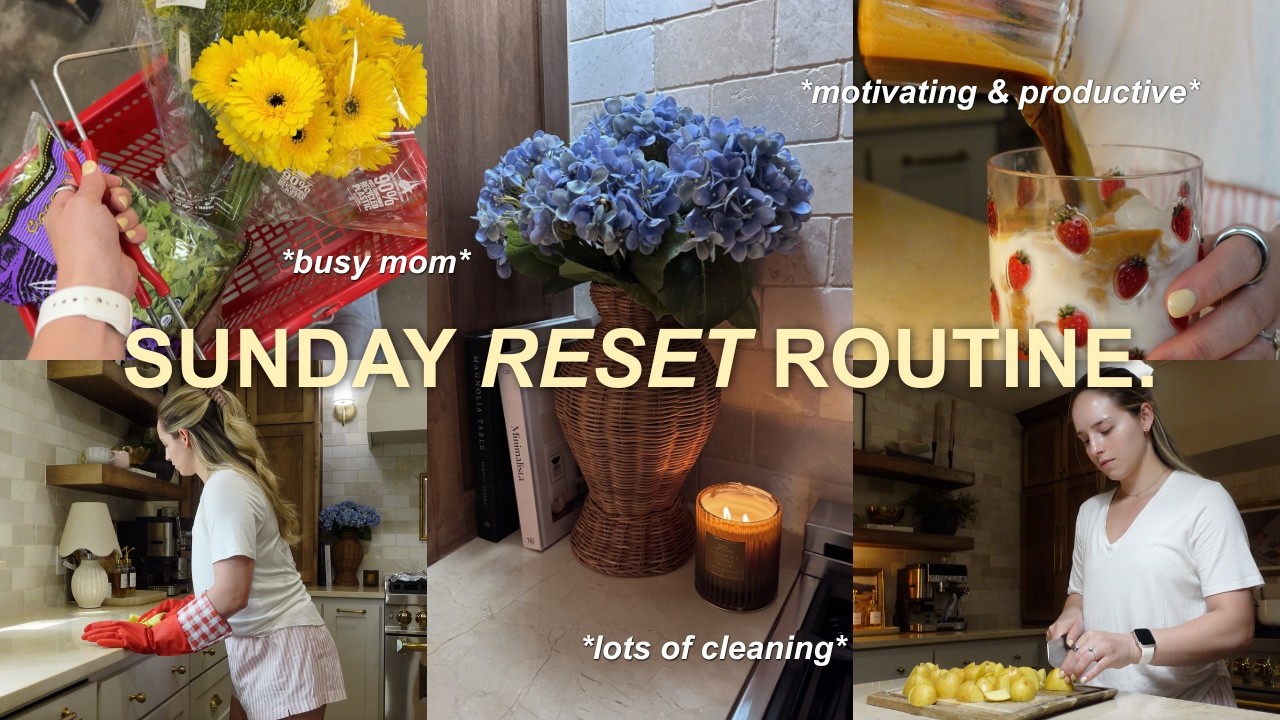 Sunday Reset Routine 🧺💐 *very* productive + trying to balance it all as a first time mom!