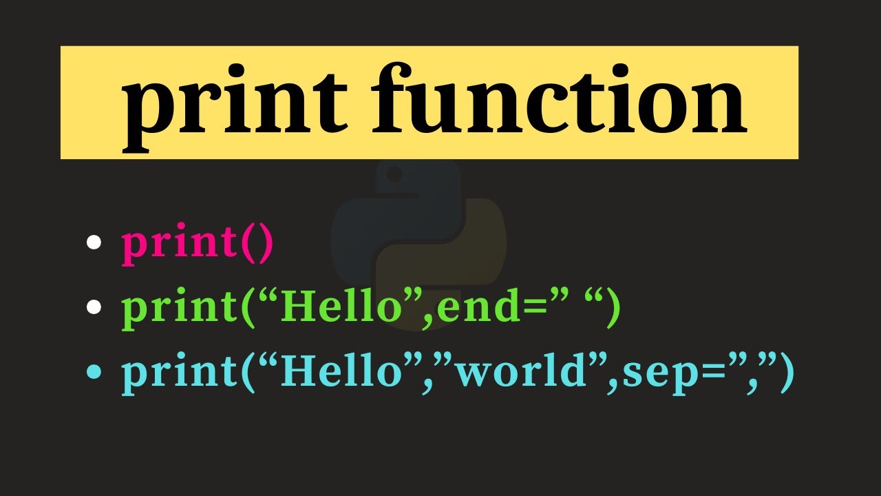 Print Function in Python Programming | Output Function