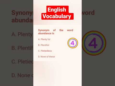 synonym of abundance is #shortsfeed #shorts #mcq #englishvocabularyforbeginners @notesforall987
