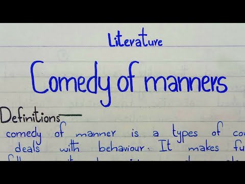 Comedy of Manners || Definitions || Features of Comedy of Manners #Literature #ENG-101 #PU