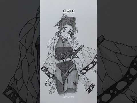 Draw Shinobu Kocho ✨ your level? #shorts #anime #demonslayer #animedrawing