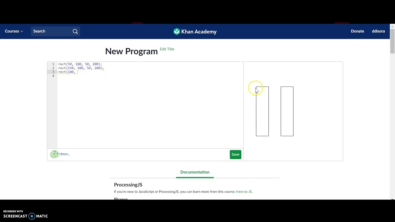 Creating Rectangle and Squares in JS