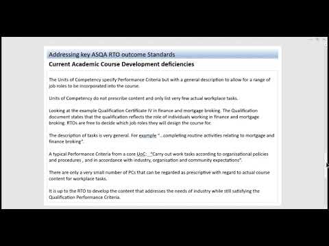 Complying with new ASQA Standards