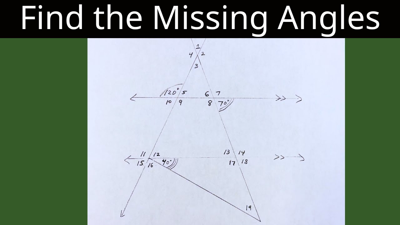 Tips for Finding the Missing Angles in the Geometry Diagram (Vertical, Linear Pair, Parallel lines)