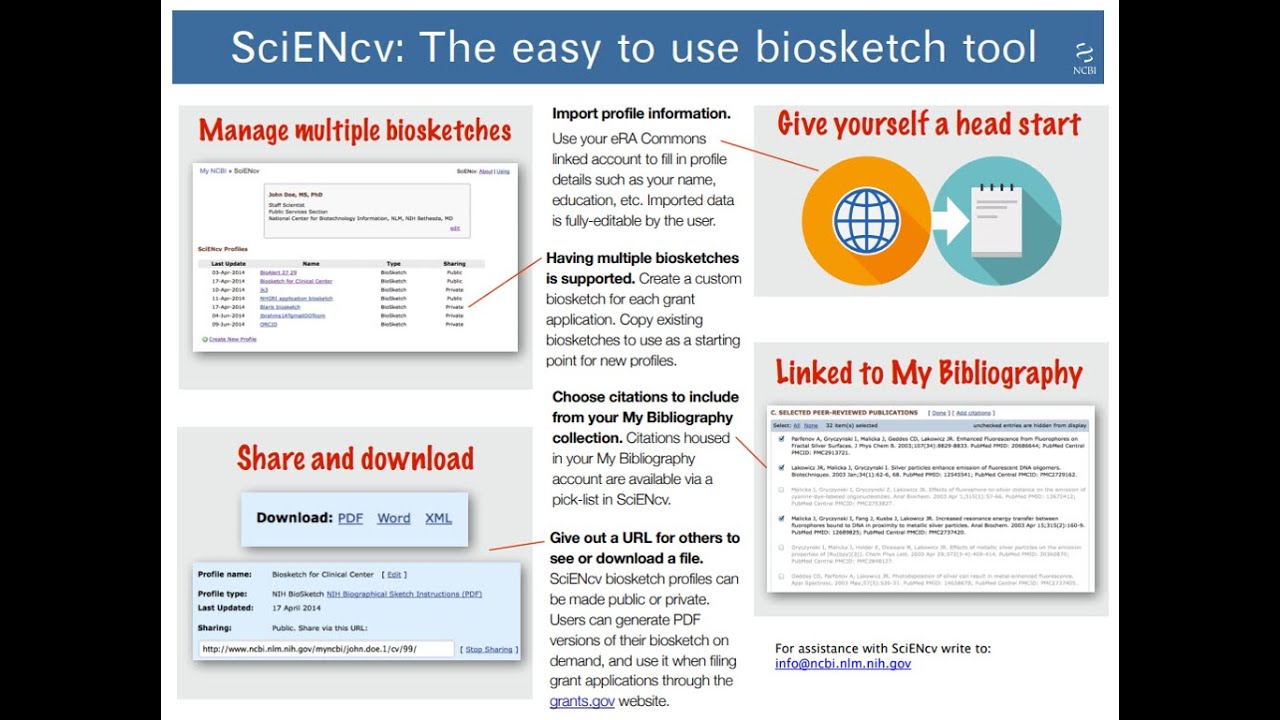 ORCiD and NSF Biosketch in SciENcv