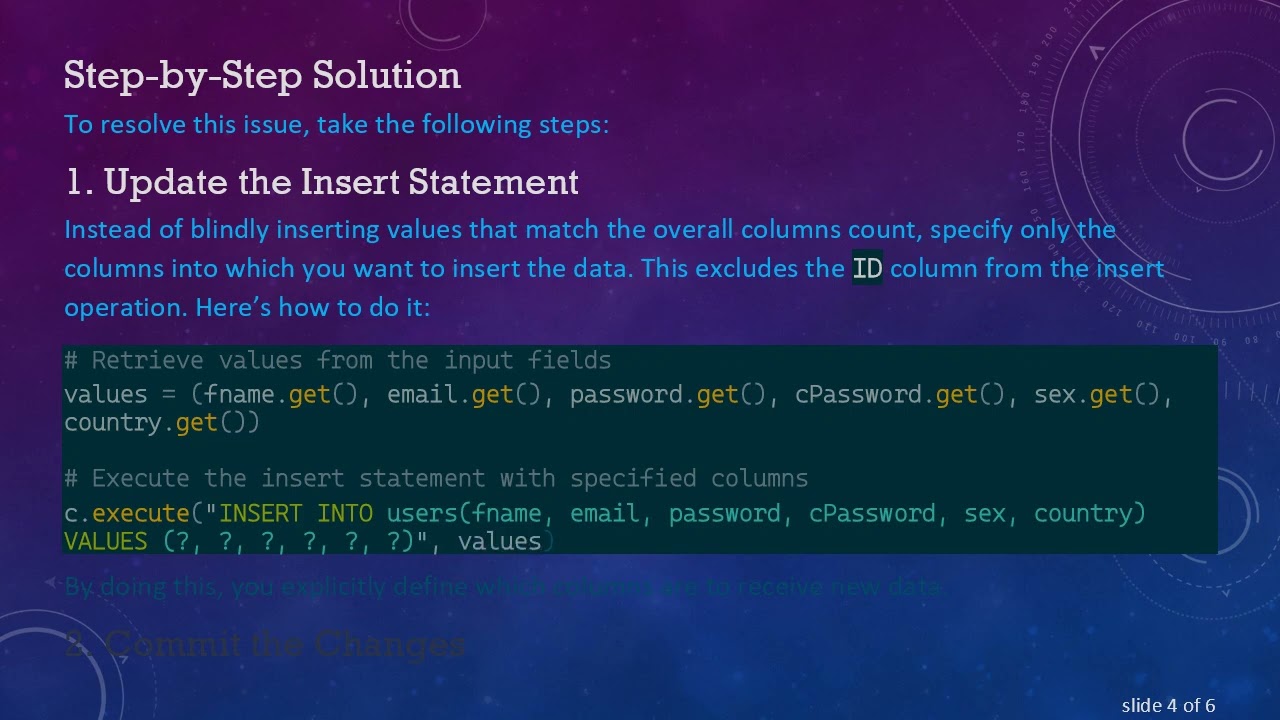 Solving the Sqlite3 Table Users Error: 