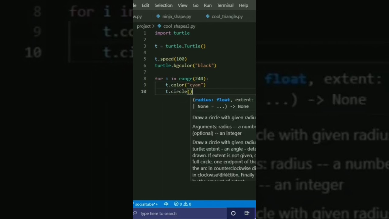 Draw this cool shape in python turtle🐢🐢 #python #shorts #turtle
