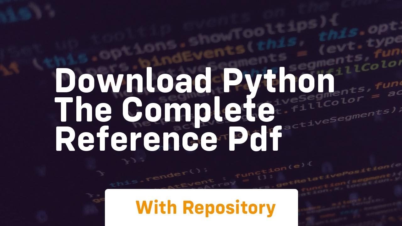 download python the complete reference pdf
