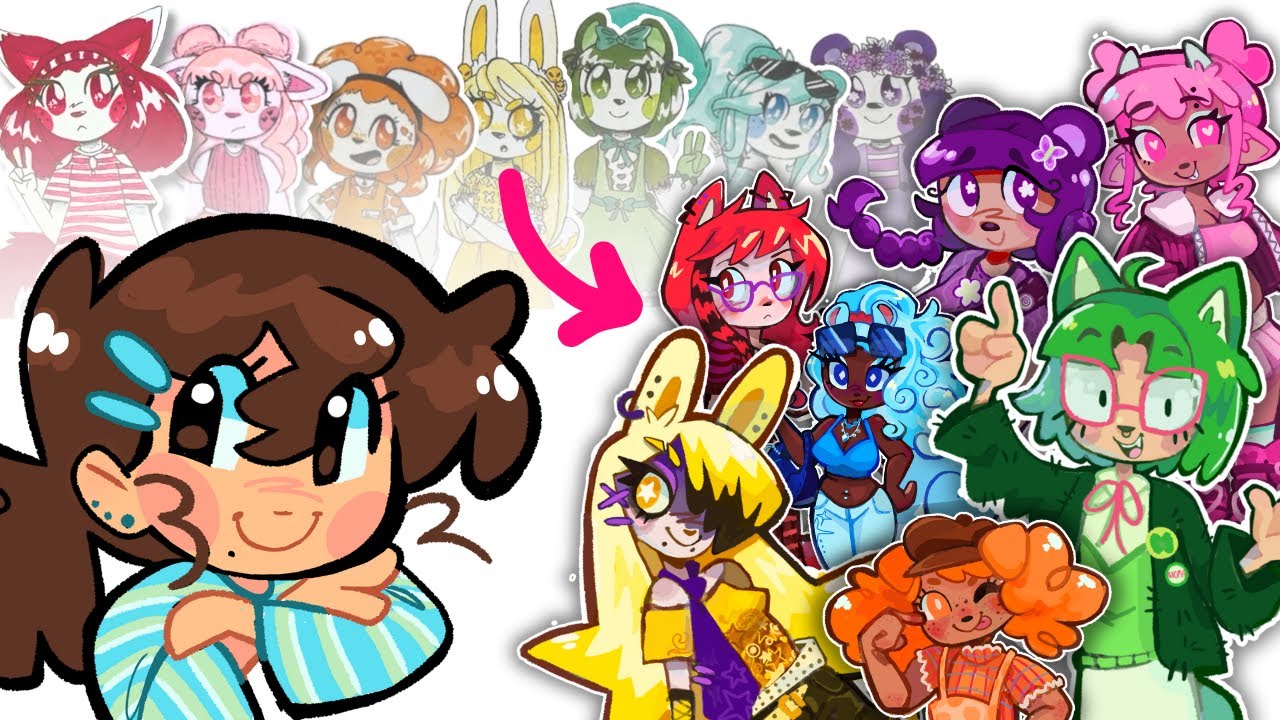 🌈redesigning my old RAINBOW OCs🌈☆ (speedpaint+commentary)