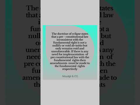 What is Doctrine of Eclipse ? #law #legaleducation #moudgilandco