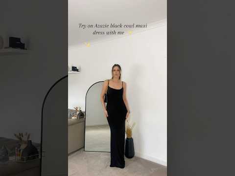 Iβm wearing the Sherrie black cowl Maxi Dress from ββ @azazieofficial #azazie #formal #maxi #dress