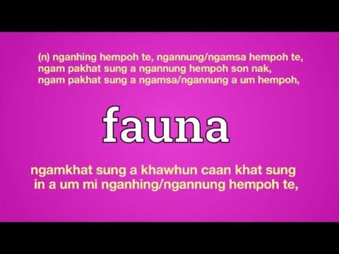 fauna meaning in English Ngawn