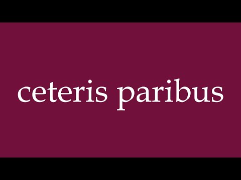 How to Pronounce ''ceteris paribus'' Correctly in German