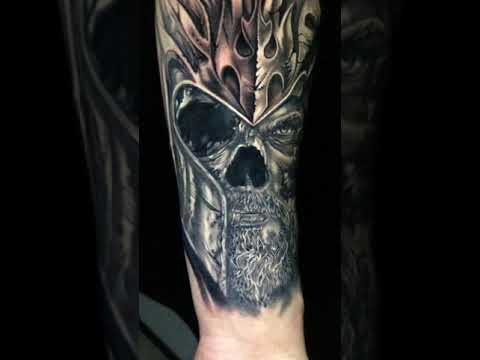 Black and gray tattoo with industry ink