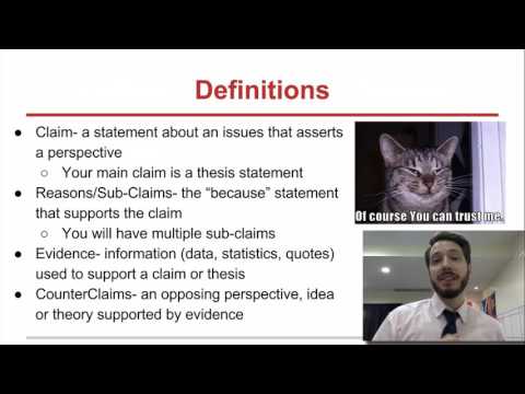 Lesson 4- What are Claims, Sub Claims and Evidence?