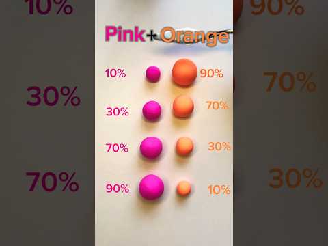 Pink vs Orange. Colour mixing #art #color #diy #satisfying