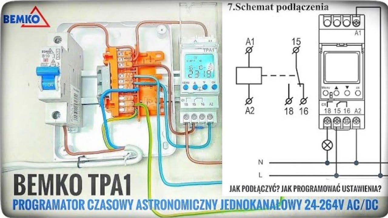 BEMKO TPA1 SINGLE-CHANNEL ASTRONOMY TIMER 24-264V AC/DC - HOW TO CONNECT? INSTRUCTIONS