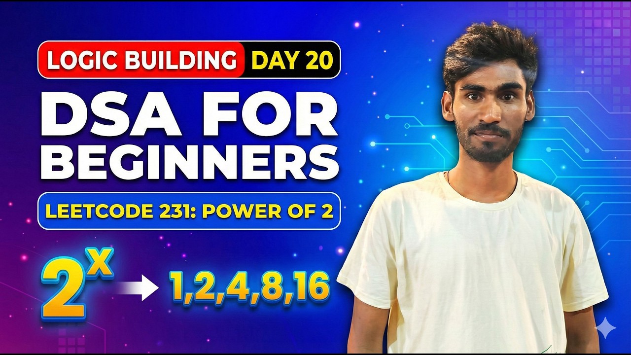 Logic Building Day 20 | Power of Two (LeetCode 231) | Bit Manipulation | DSA for Beginners