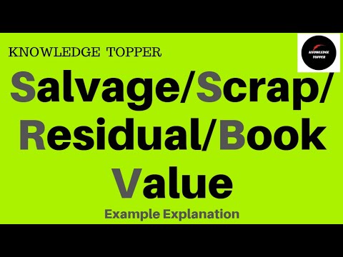 What is Salvage Value | Book Value | Scrap Value | Residual Value | Salvage Value with Example