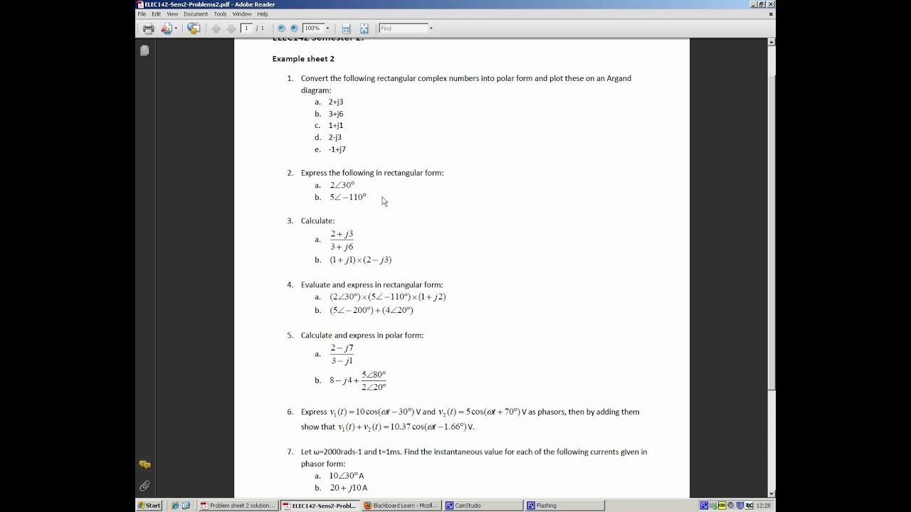 ELEC142 Problem sheet 2 solutions part 1