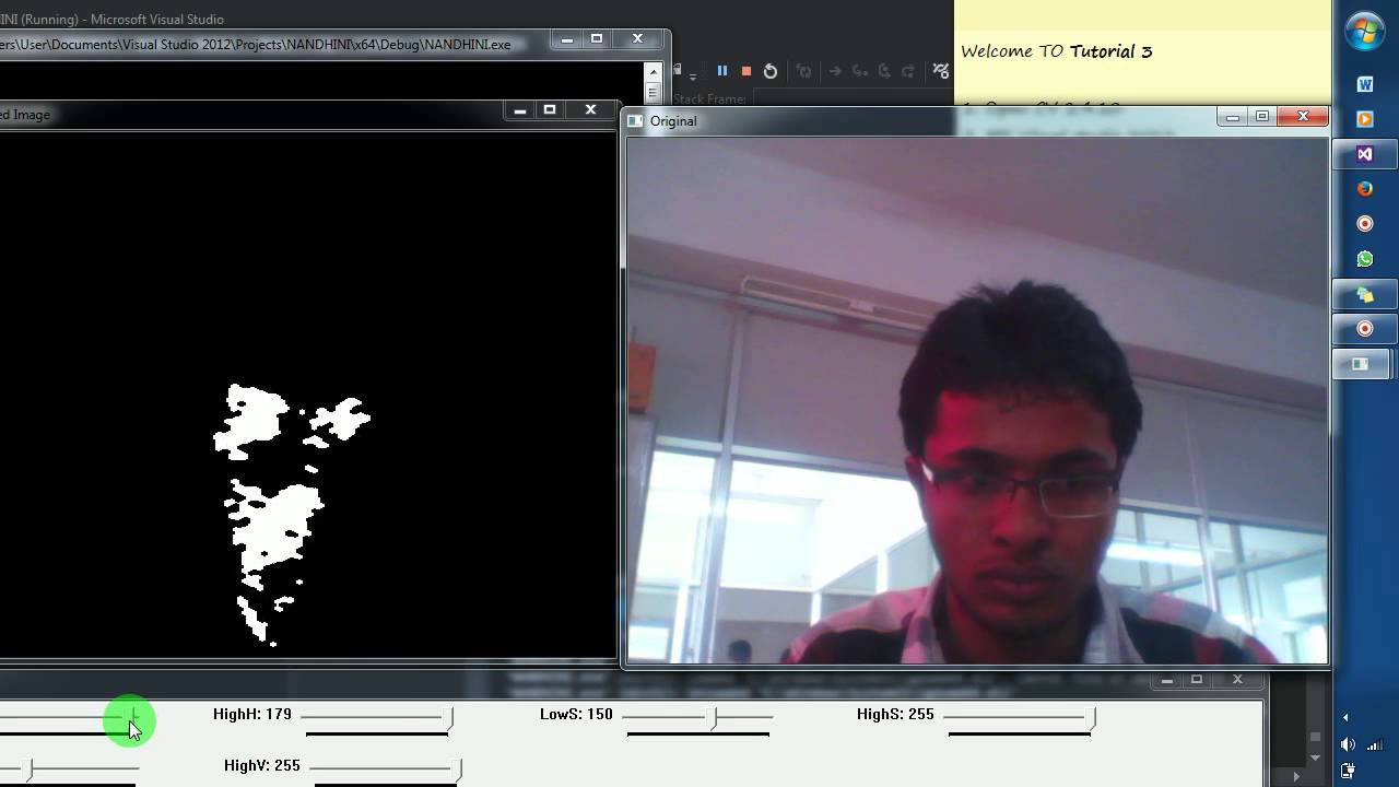 Object Tracking using open cv 2.4.10 and visual studio 2012