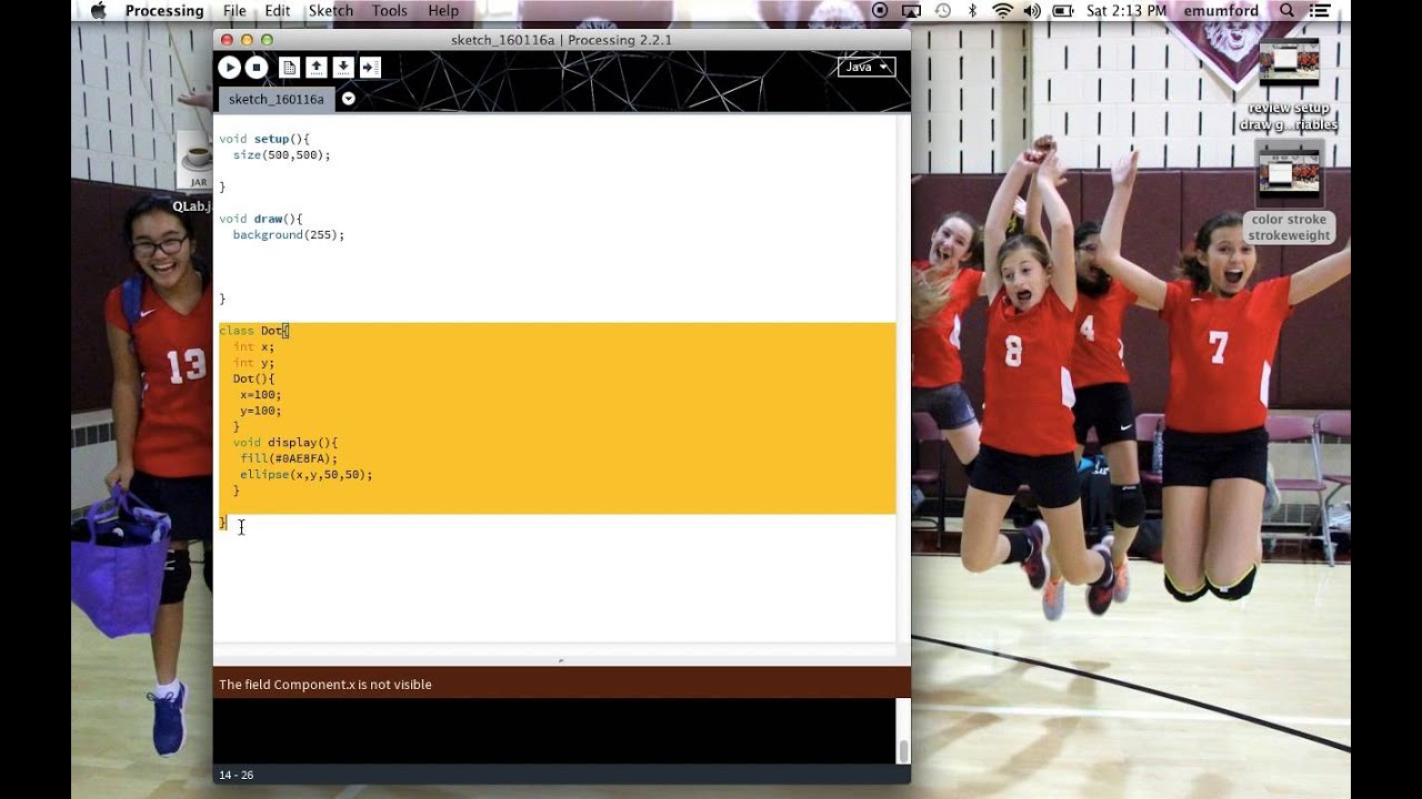 Processing Tutorial Two: Class Structure