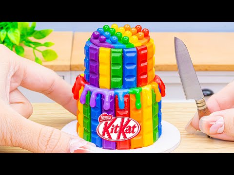 Miniature KITKAT Cake Dessert Recipe | Delicious Rainbow Chocolate Cake Ideas | Yummy Bakery