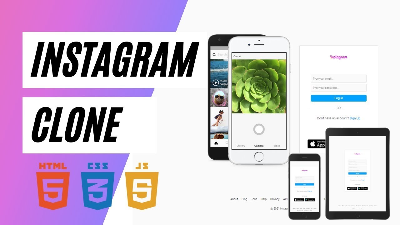 Instagram clone using html css java Script and nodejs || Instagram login page