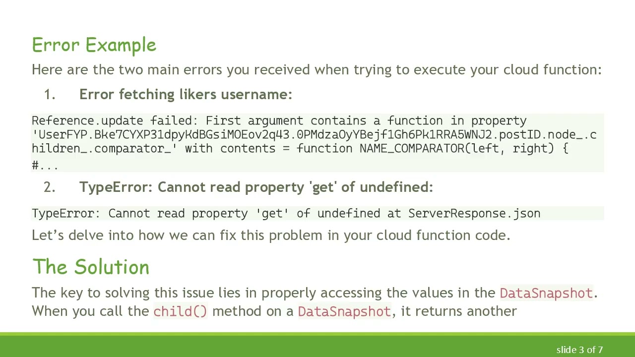 Fixing the Firebase Cloud Functions Error: “Reference.update failed”