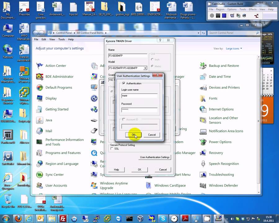 kyocera installation network twain driver