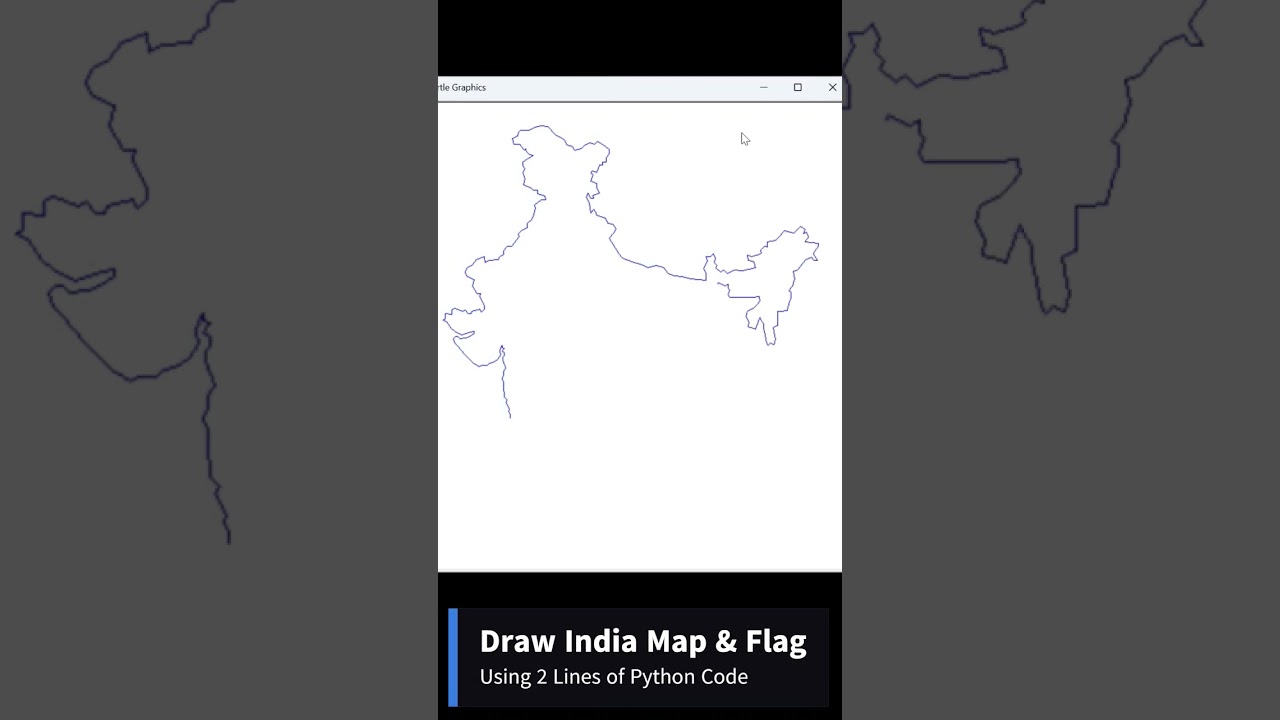 Draw India Map & Flag Using 2 lines of Python Code                                                .