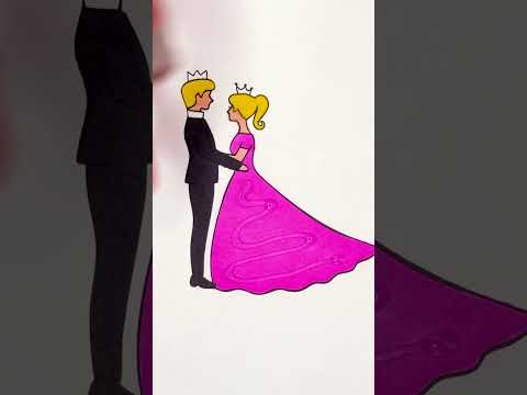 💖 Barbie Girl Bride Dress 👰♀️ Glitter Art for Kids ✨ #glitter #barbie #art #couple #dress #bride
