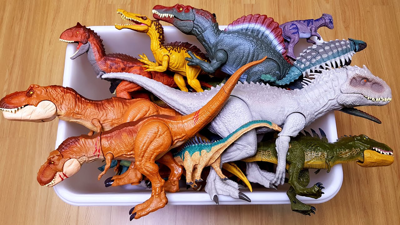 40+ Dinosaurs in a box, Jurassic World Tyrannosaurus T-rex Indominus Rex Raptor Blue Indoraptor