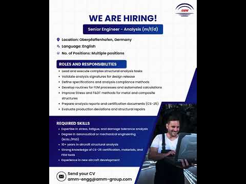 Weβre #Hiring || Position: Senior Engineer - Analysis (m/f/d)
