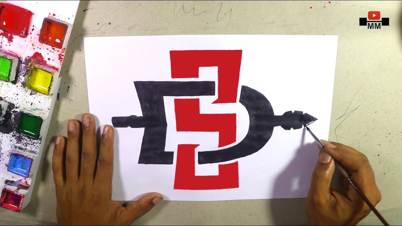 How to draw the San Diego State Aztecs logo
