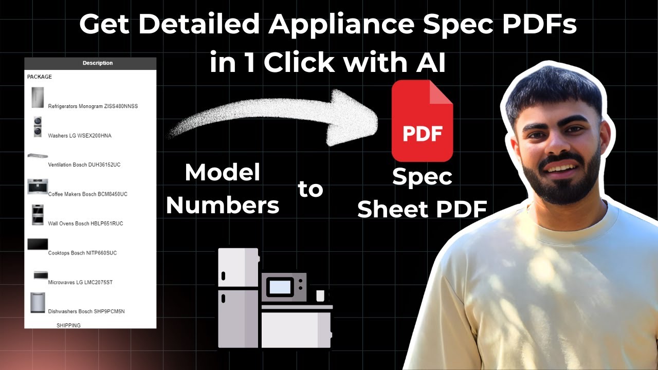 Find Appliance Spec PDF in 1 Click using AI - for Kitchen Cabinet / Construction Projects