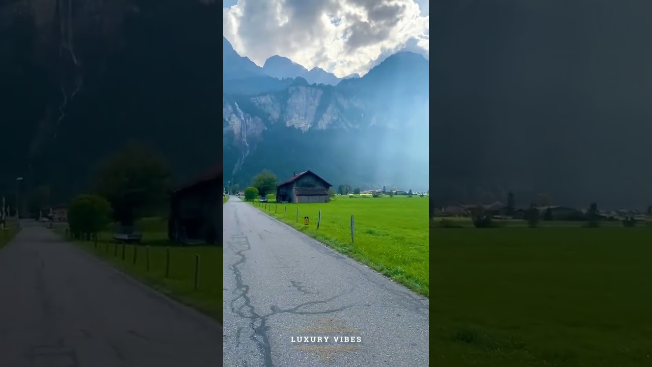 Witness sun rays peeking through clouds in the Bernese Highlands, a heavenly sight #shorts