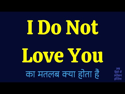 I Do Not Love You Meaning in Hindi