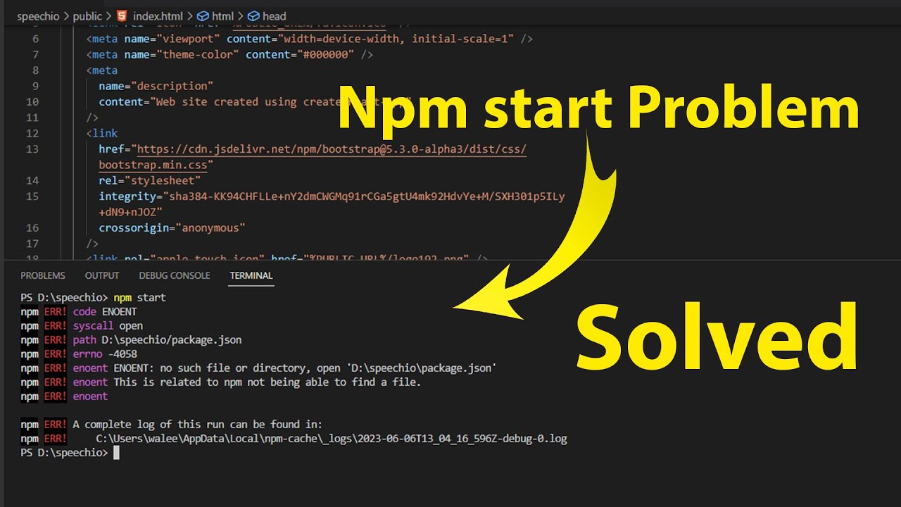 how to fix npm start error | React Problem Solved Tutorial