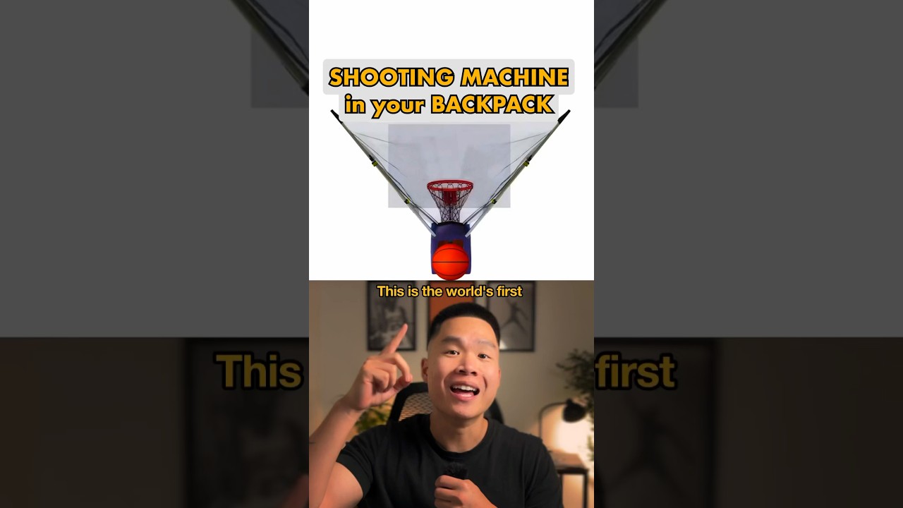 Basketball shooting machine INSIDE your backpack!