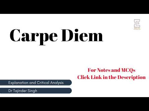 Carpe Diem | Literary Terms | UGC NET NTA PGT TGT English